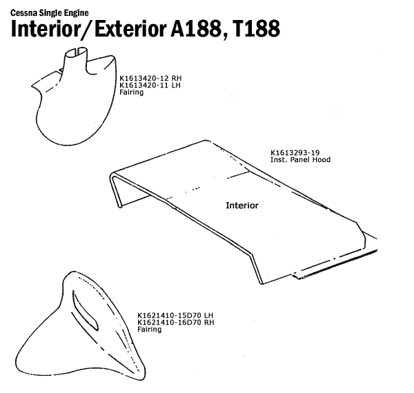Cessna Single Engine Interior/Exterior A188, T188 / Schematics
