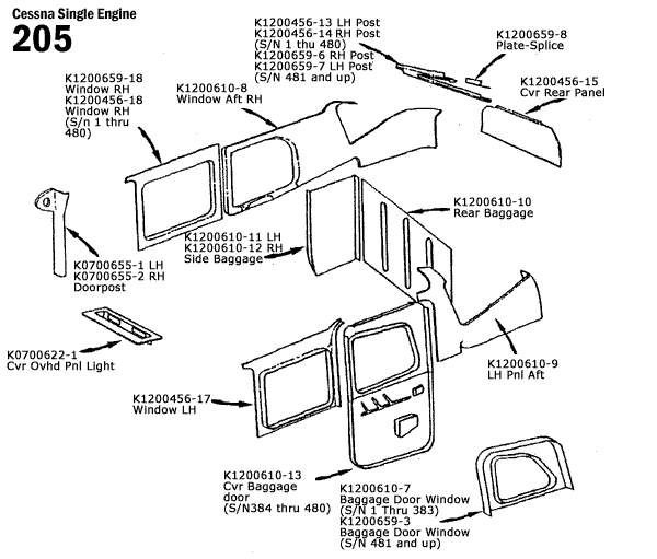Cessna Single Engine 205 / Schematics